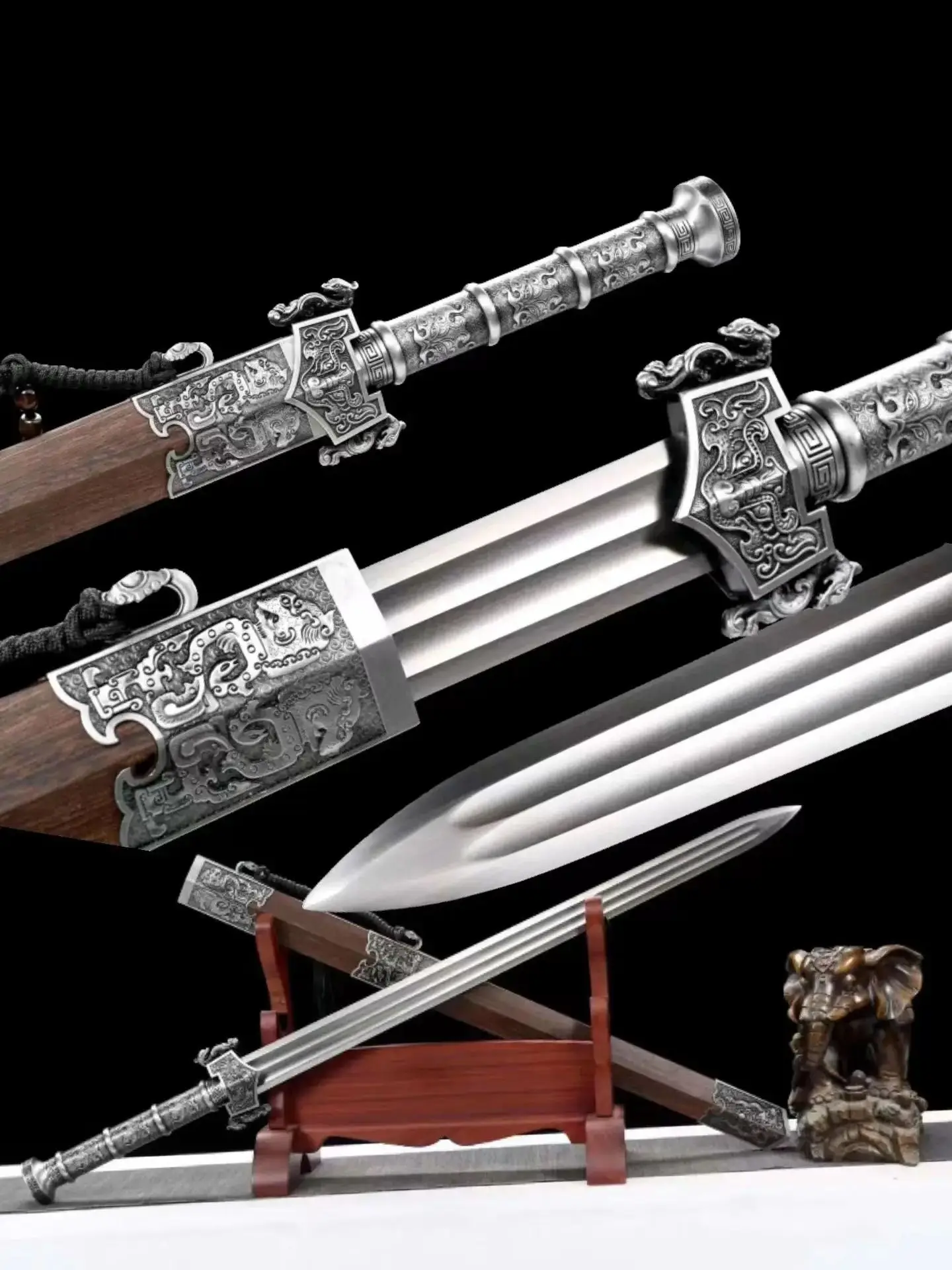 Chinese-Han-Dynasty-Style-Battle-Sword-Real-Handmade-Multi-Refined-High ...