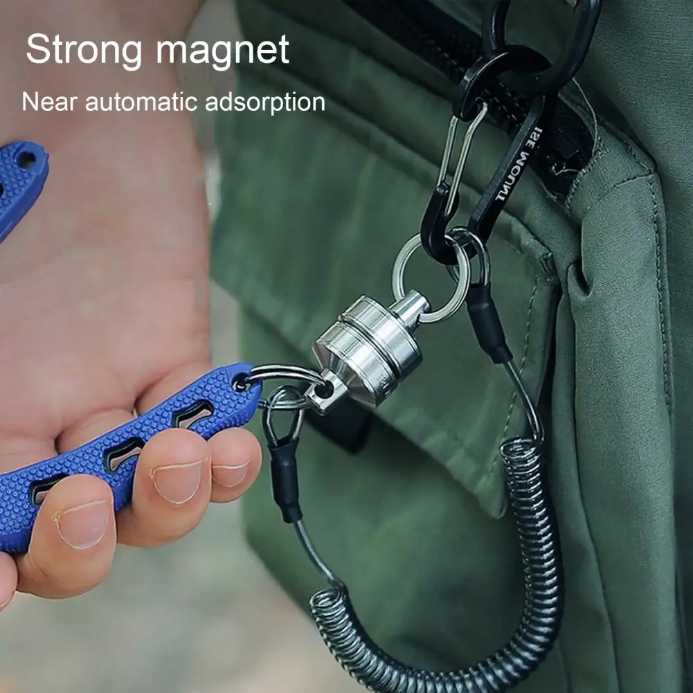 Magnetic-Keychain-Magnet-Clip-Holder-Retractor-with-Coiled-Lanyard ...