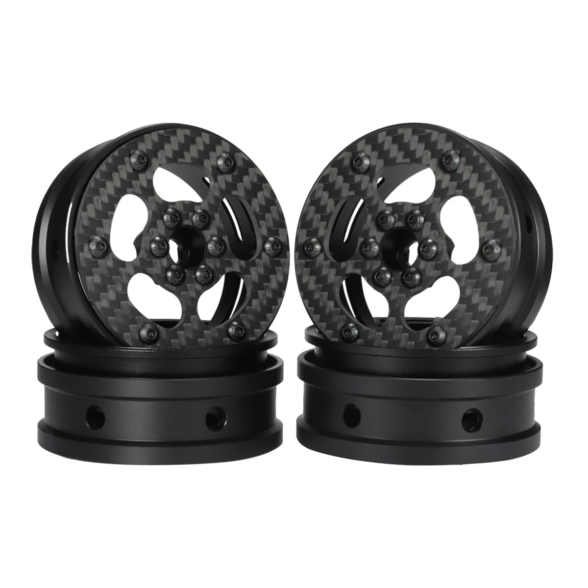 2.2 Carbon Wheels Rim for 1/8 1/10 RC Car Crawler Rigs SCX10 II DIY ...