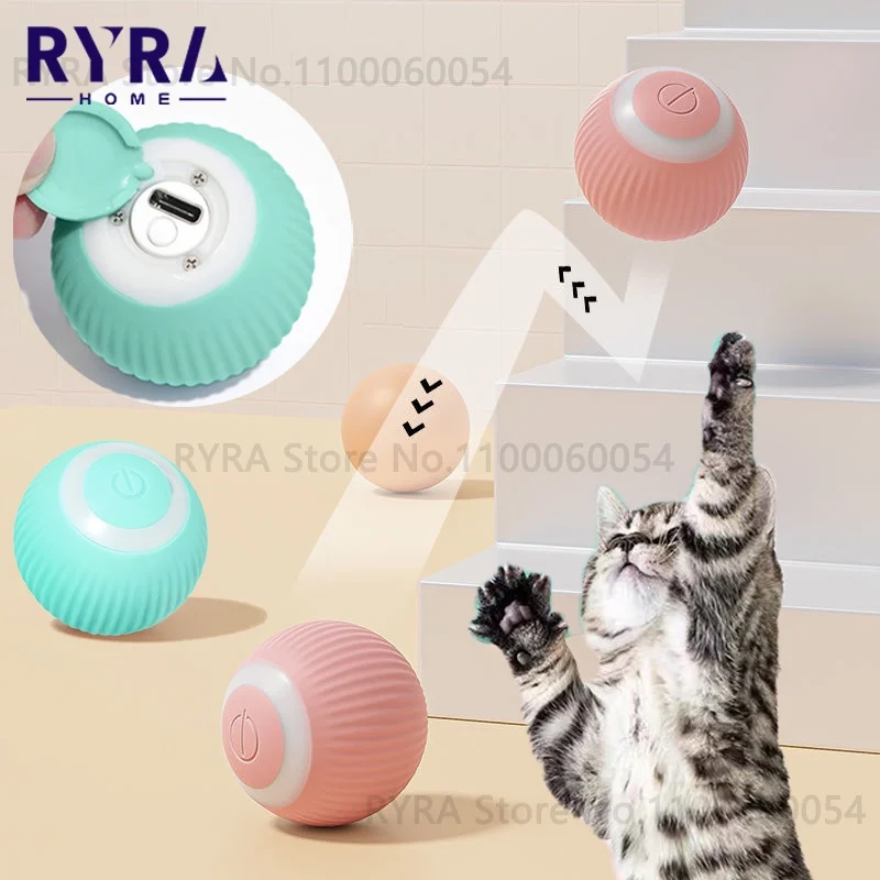 Boule roulante électrique intelligente pour chat, jouet coule pour animal de compagnie ...