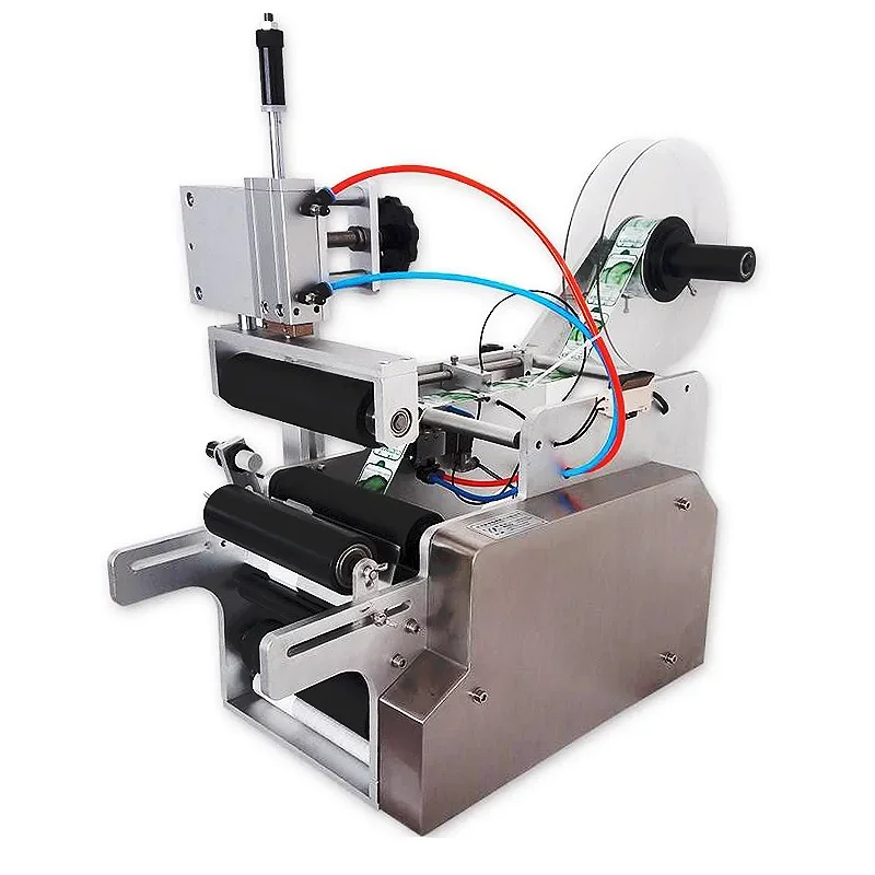 Semi-Automatic-Circular-Wrapping-Labeling-Machine-Auto-Sticker-Label ...