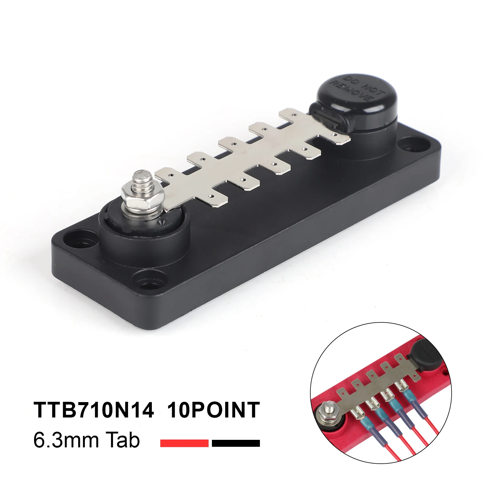 TTB710N02 TTB710N14 Red/Black Tab Type Terminal Busbar 10 Points 55Amp ...
