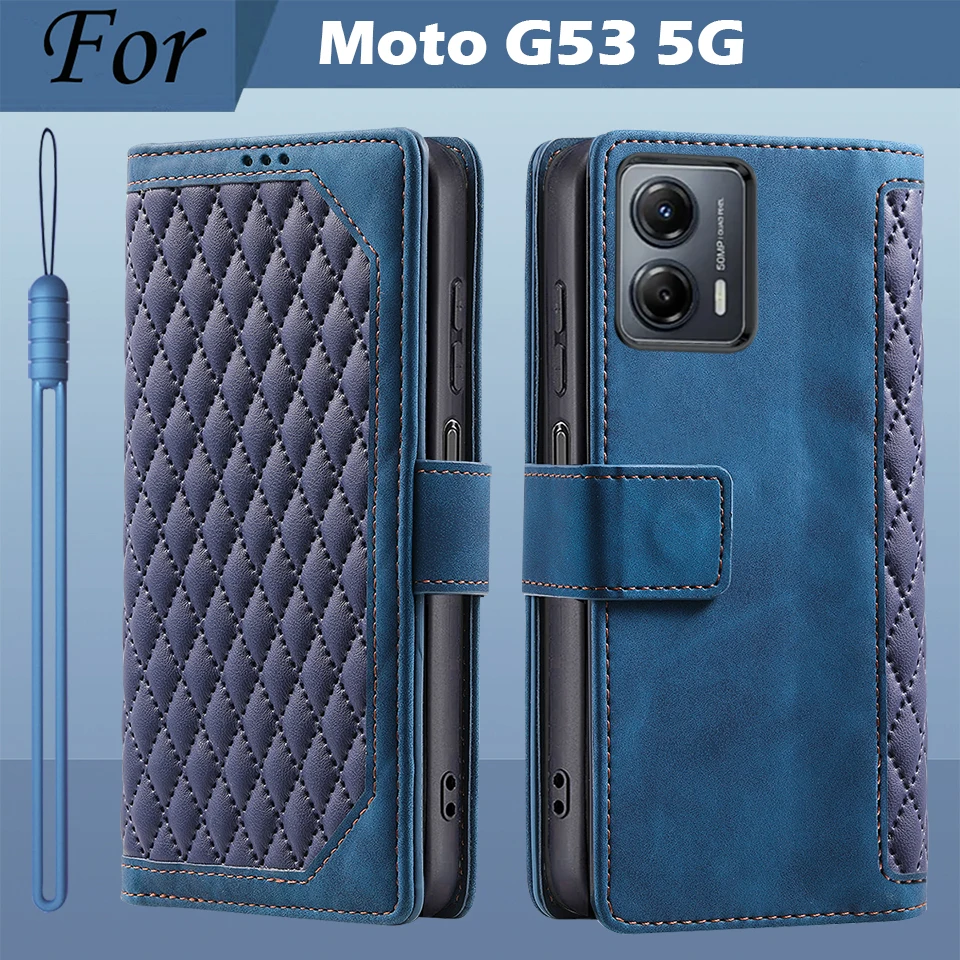 For Motorola Moto G53 5G case Wallet Card Stand Leather Flip Magnet ...