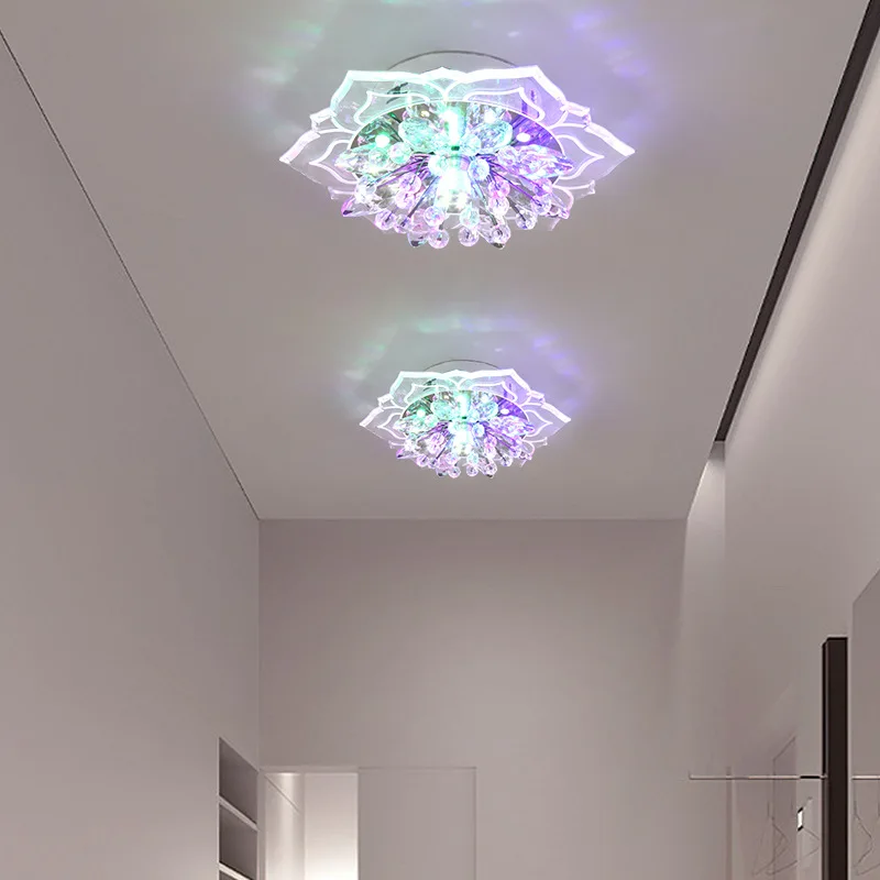 20cm-LED-Crystal-Ceiling-Light-Modern-Flower-Shape-Ceiling-Lamp-Hallway ...
