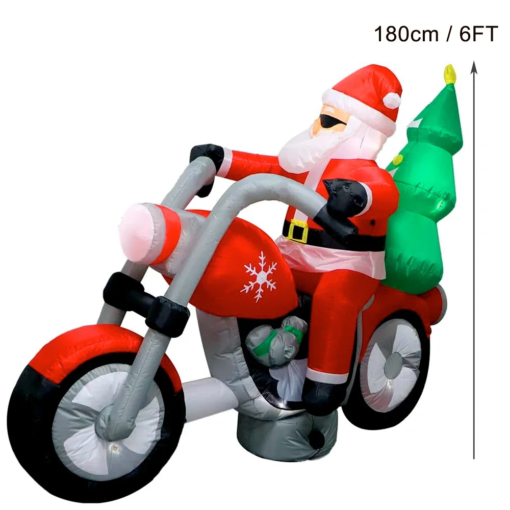 Santa On A Motorcycle Inflatable