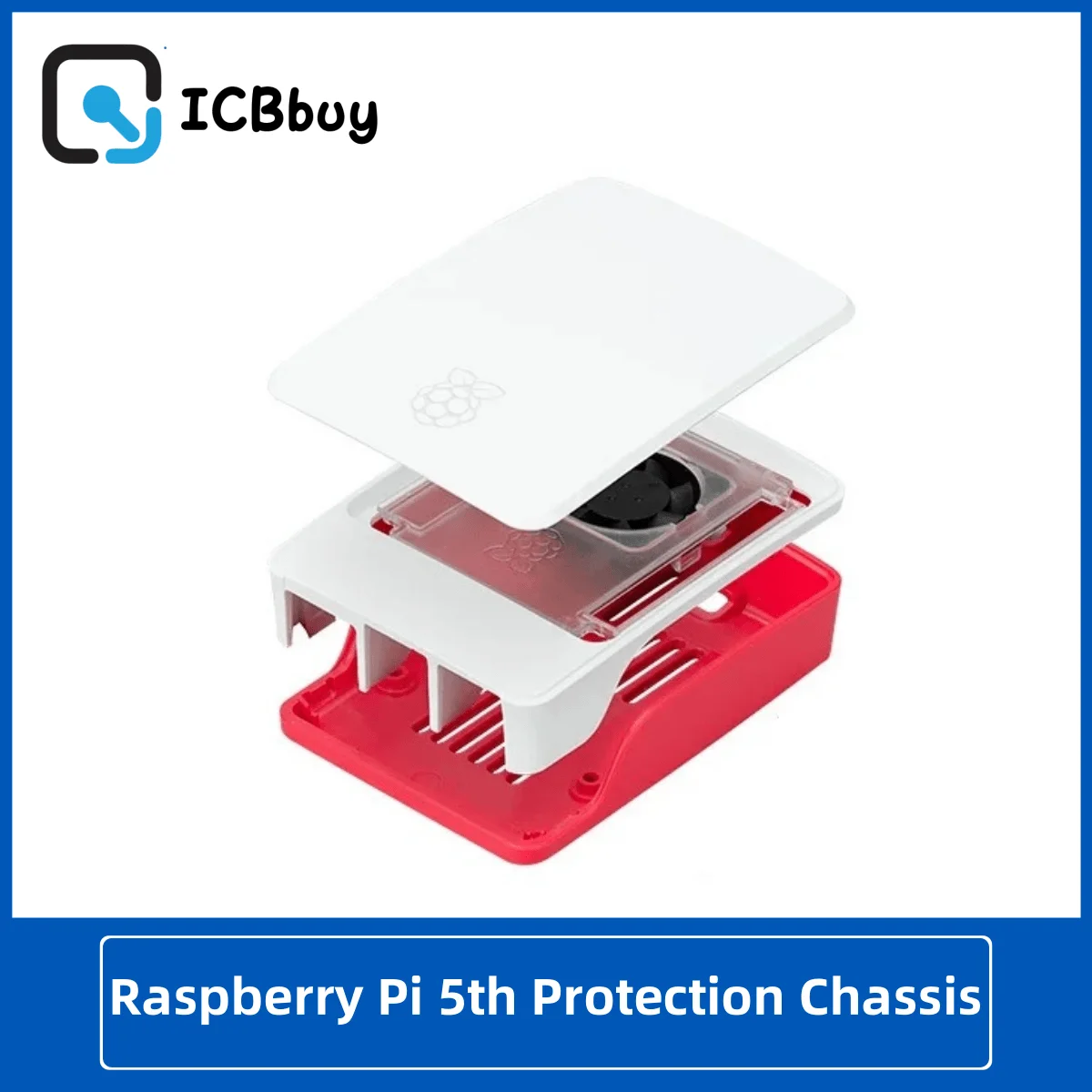 Raspberry-Pi-5th-Generation-Pi5-Official-Shell-Red-and-White-Protection-Chassis-Active-Cooling ...