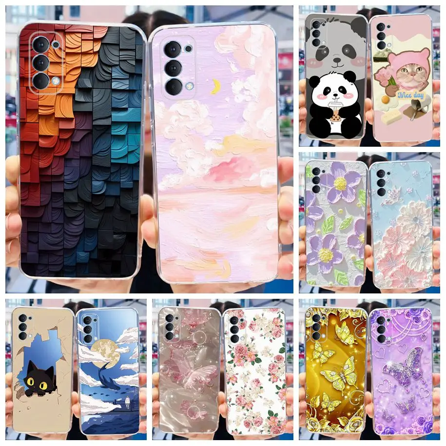 For-Oppo-Reno-4-Pro-Case-CPH2109-Shockproof-Cover-Fashion-Pattern-Soft ...