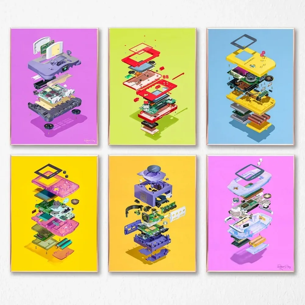 Nintendo-Gamecube-Vintage-Colored-Gaming-Posters-Console-Canvas ...