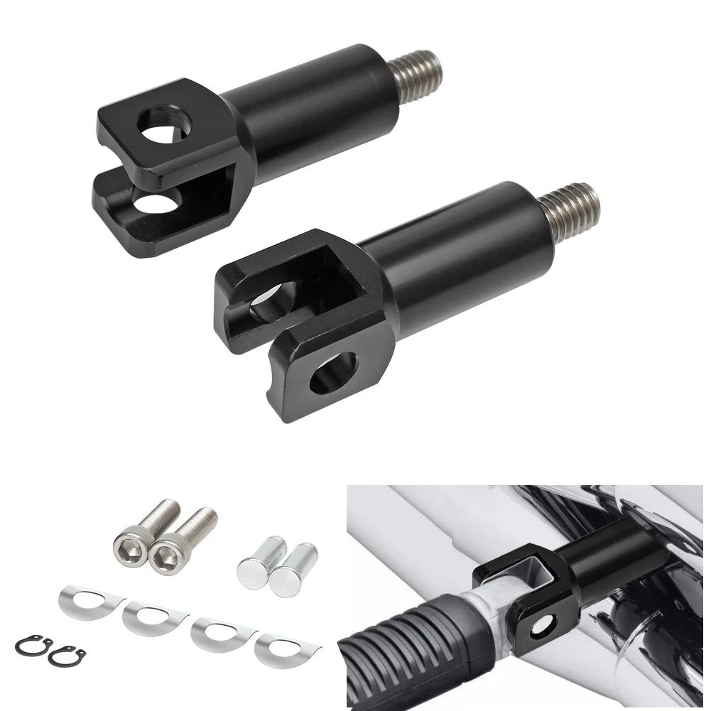 Motorcycle-Black-Rear-Passenger-Foot-Peg-Supports-Mounts-Clevis-For ...