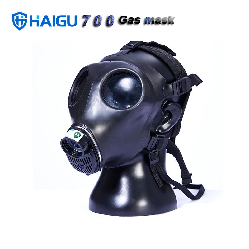 HG -700 respirator gas mask black TPE cover classic style breathing ...