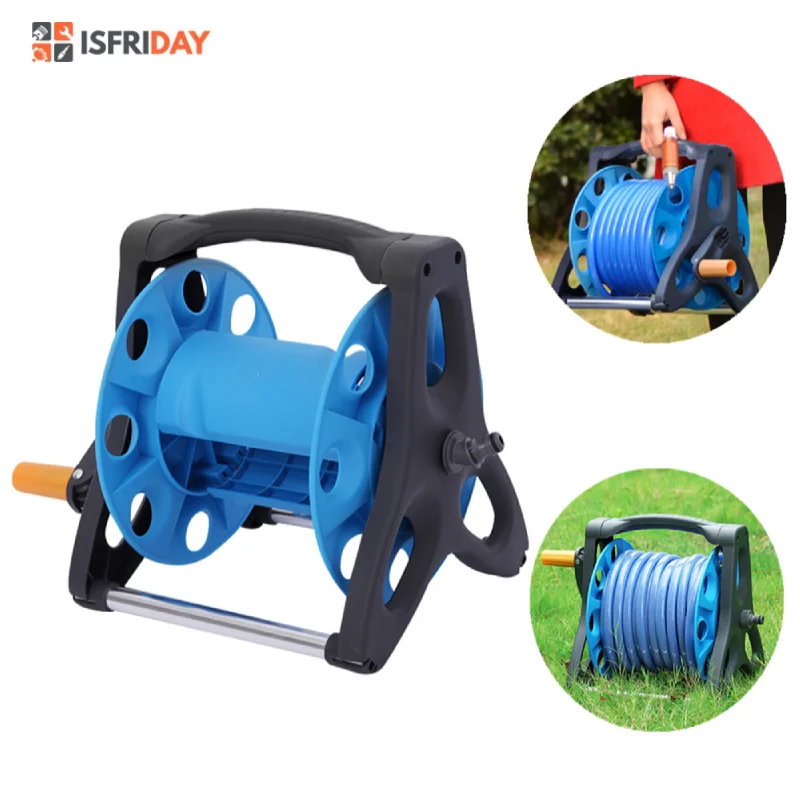 IsFriday Garden Hose Reel Holder Hand Crank Hoses Reels Rack Water Pipe ...