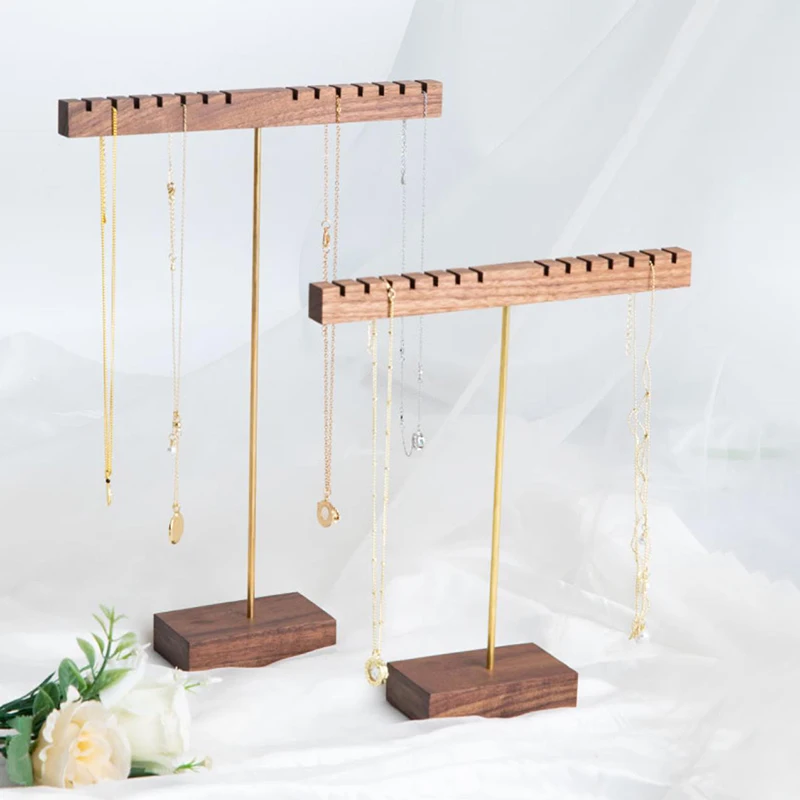Wooden-Necklace-Organizer-T-Bar-Jewellery-Display-Stands-Bracelet ...