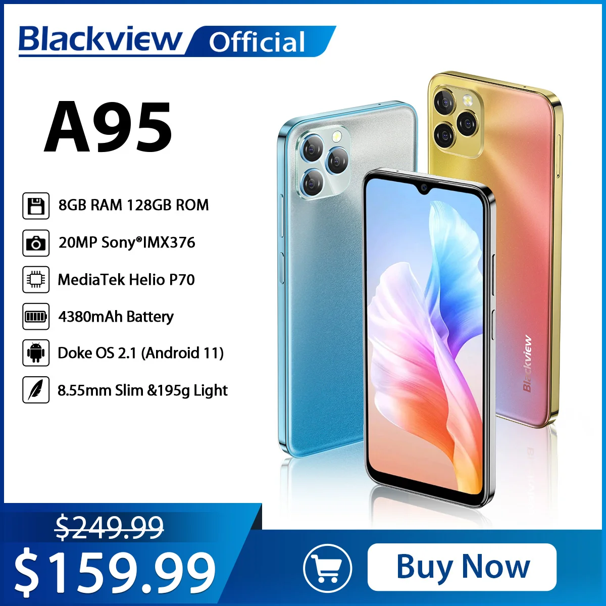 Blackview a95 smartphone helio p70 octa núcleo android 11 celular 8gb + 128gb 6.528 "hd ...