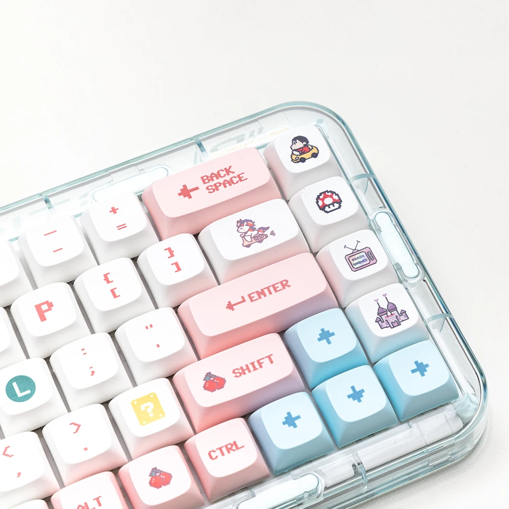 KBDiy PBT Keycaps, Pixel Wars XDA perfil, rosa bonito personalizado ...