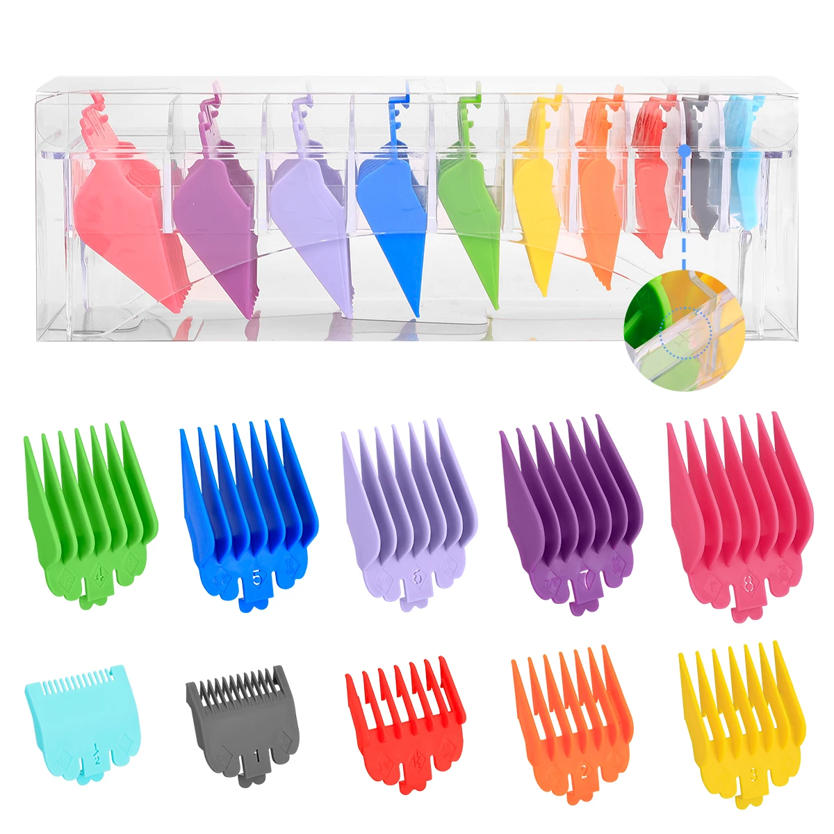 10Psc Universal Hair Clipper Guard Comb Set, Adjustable Cutting Guide ...