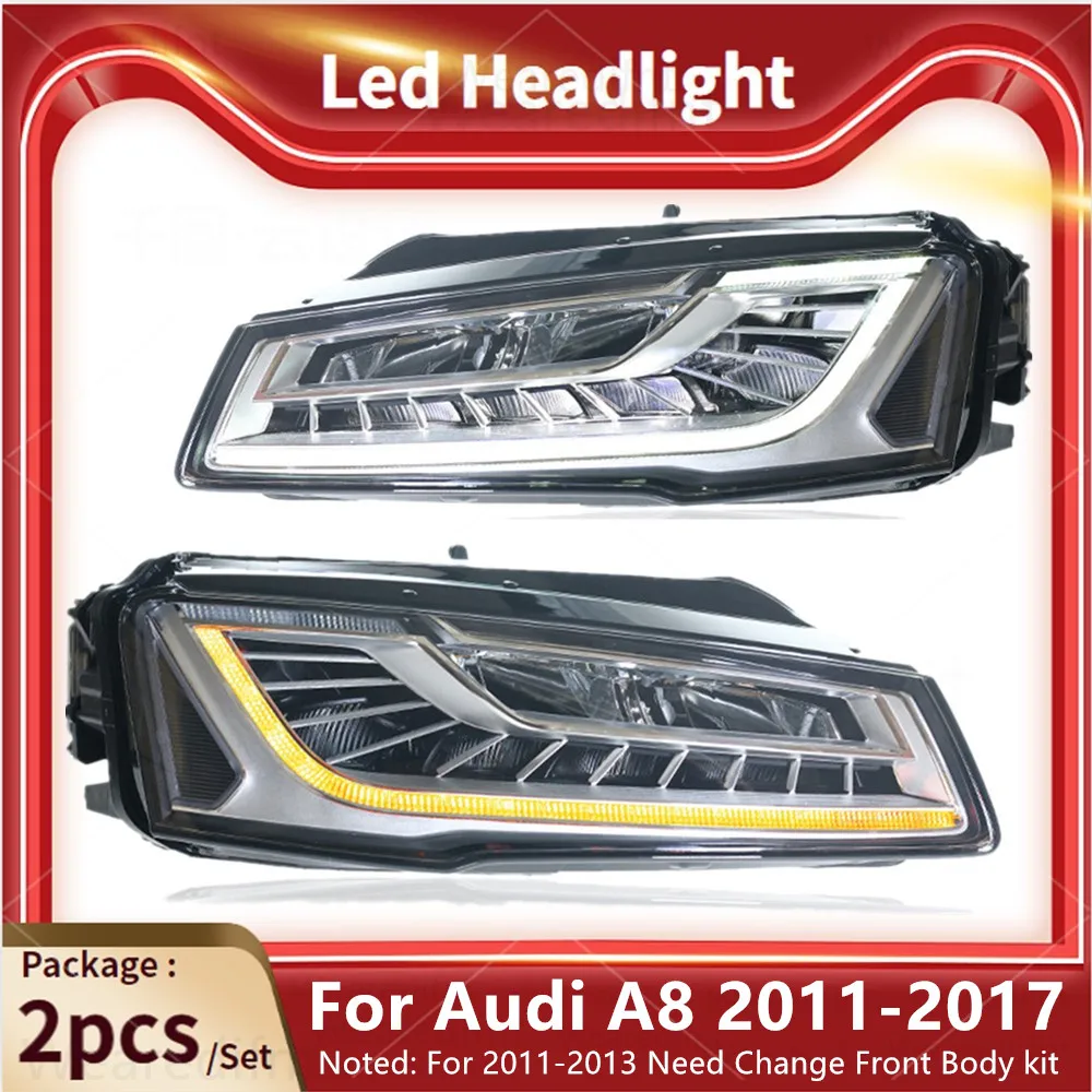 Car-Led-Front-Lights-For-Audi-A8-Headlights-2014-2015-2016-2017-A8L ...