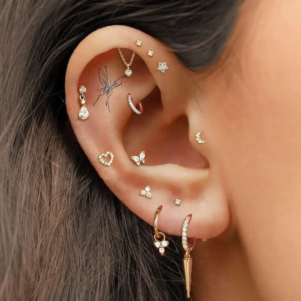 Double Tragus Ear Piercings