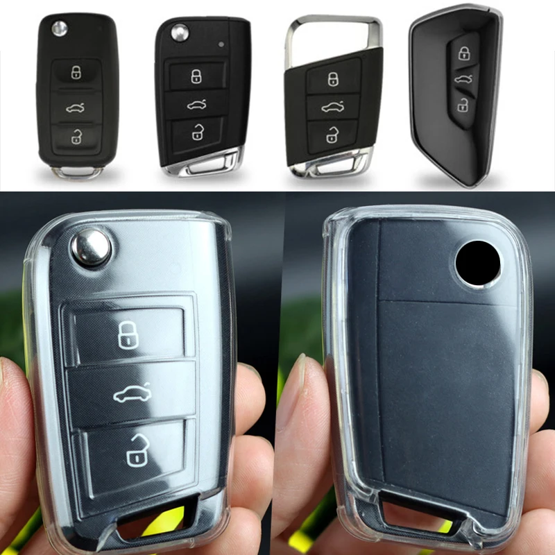 TPU-Car-Key-Cover-Protector-Case-For-Volkswagen-VW-Golf-6-7-8-Passat-B6 ...