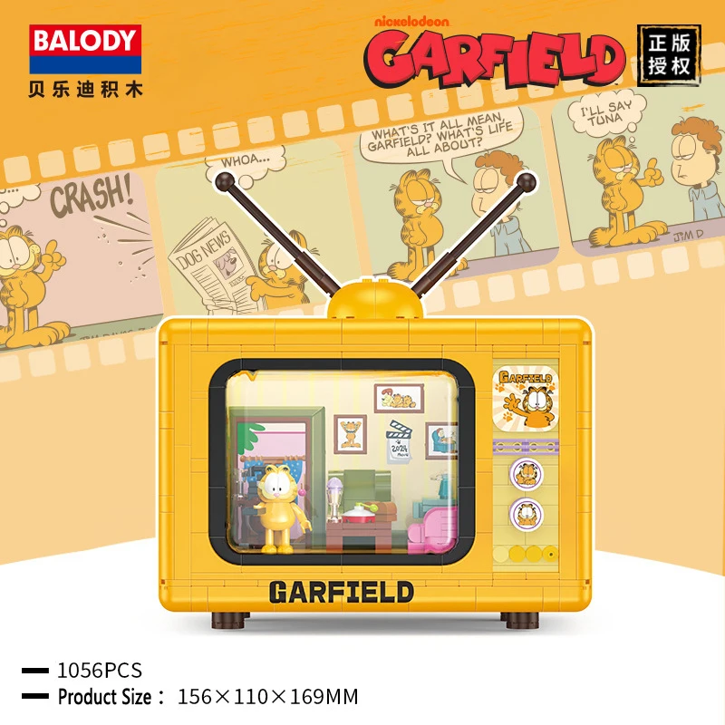 Garfield-Cat-Mini-Doraemon-Building-Blocks-Model-Open-Topped-Car-MOC-TV ...