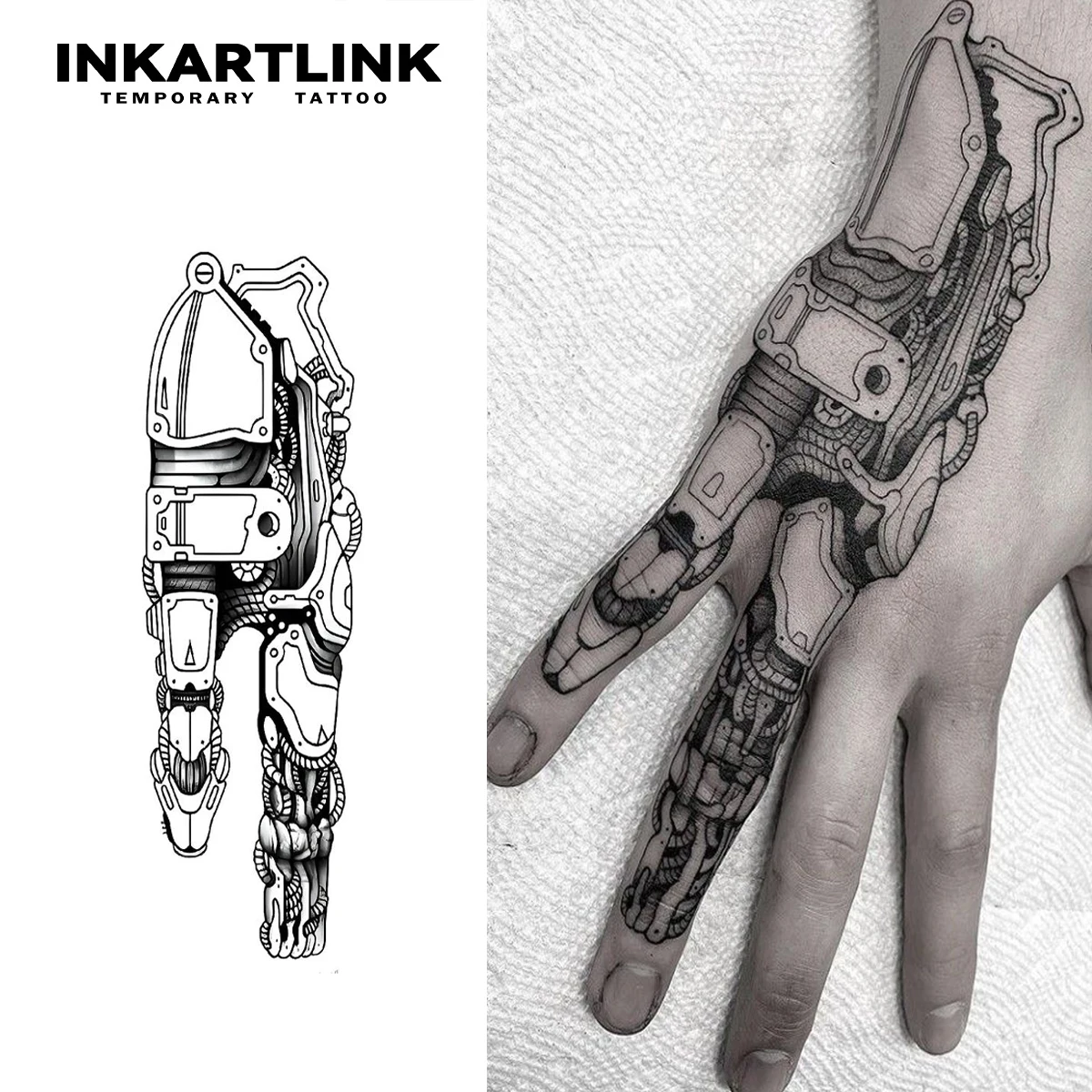 Mechanical-fingers-Temporary-Tattoo-Lasts-To-15-Days-New-Technology ...
