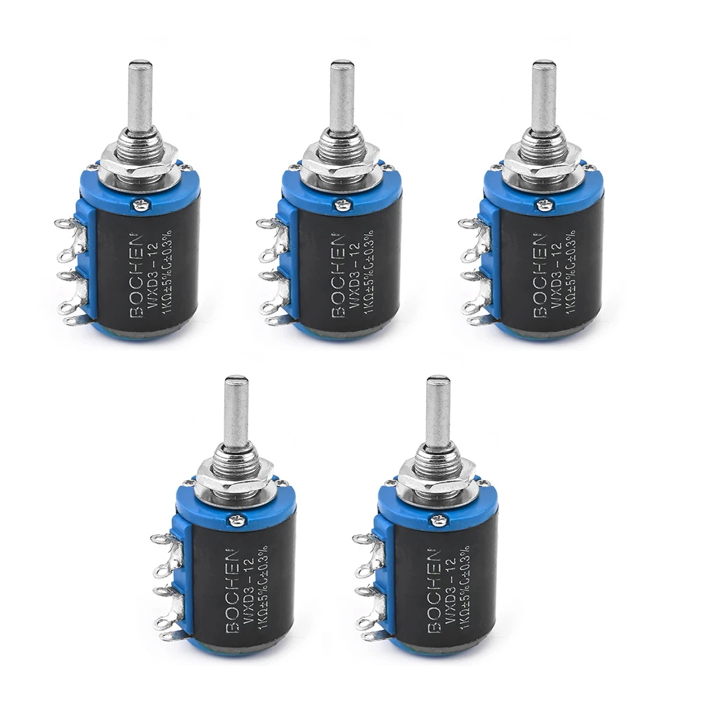 5Pcs-WXD3-12-1W-Wire-Wound-Precision-Potentiometers-100-47K-Ohm-Multi ...