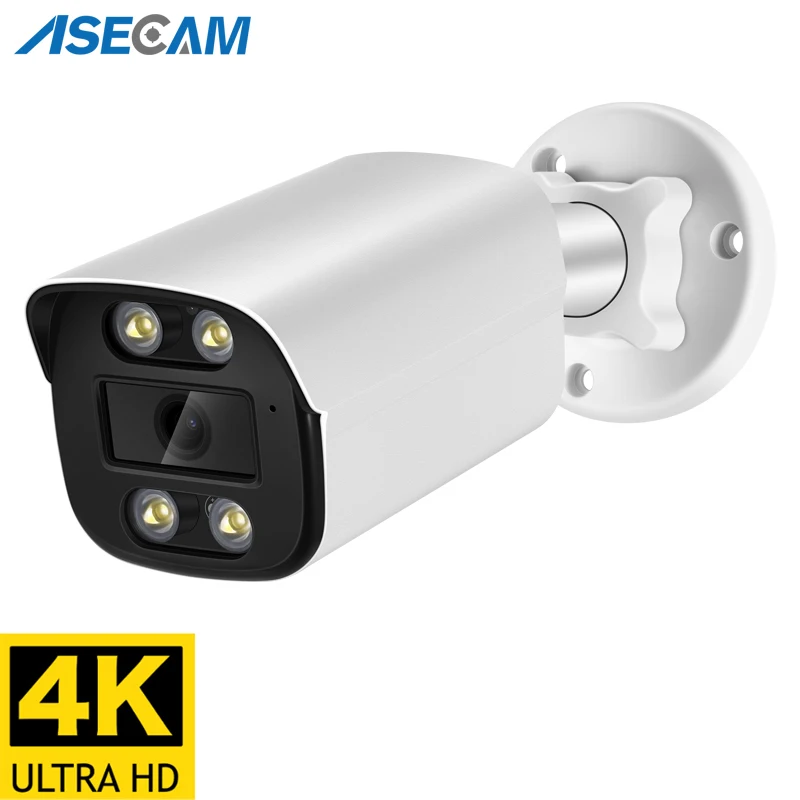 Novo 4k 8mp camera de segurança ip áudio externa poe h.265 onvif bala ...