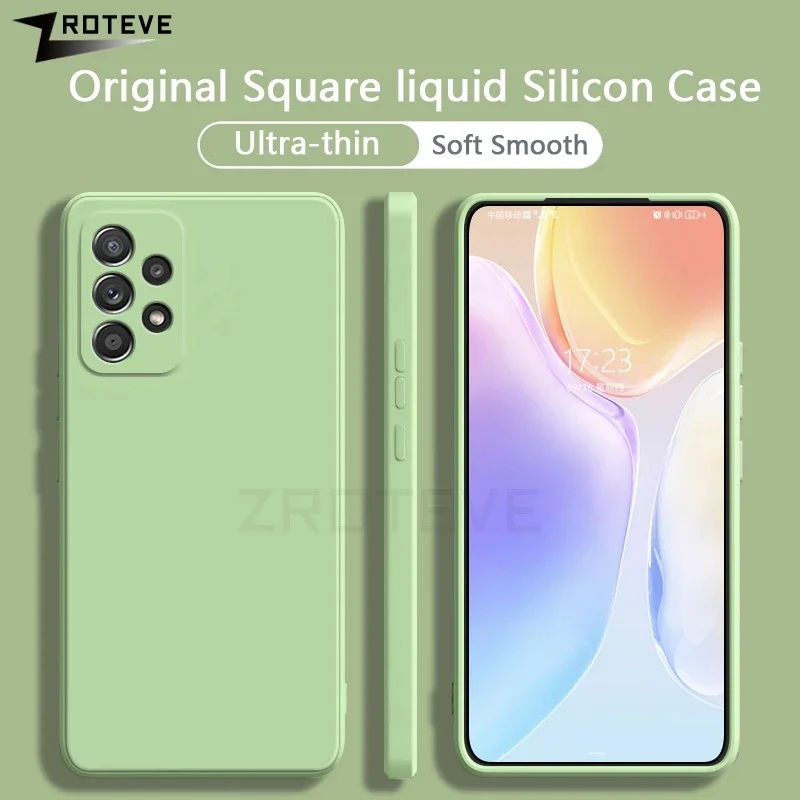 A73-Case-ZROTEVE-Square-Liquid-Silicone-Soft-Cover-For-Samsung-Galaxy ...