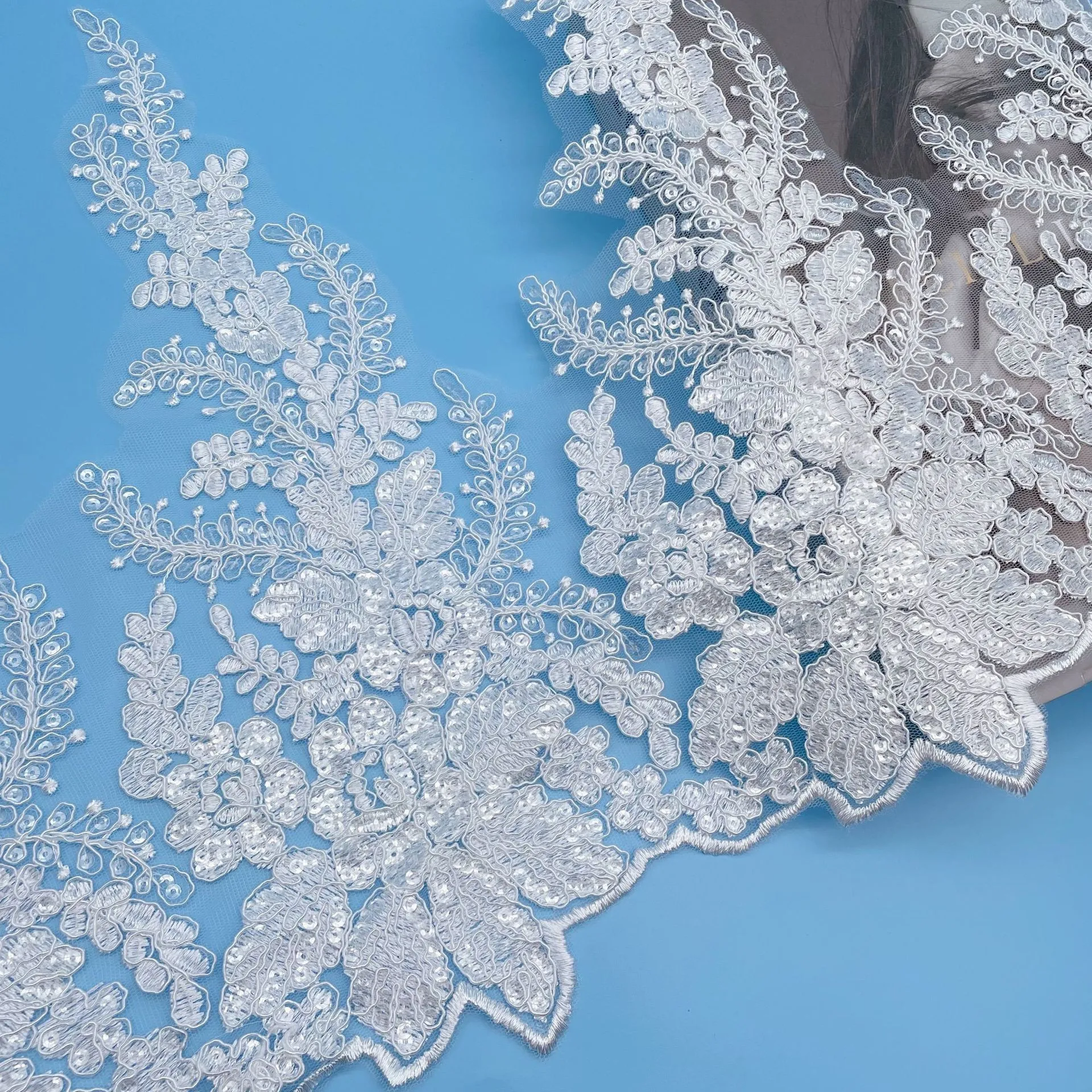 Delicate-1Yard-Gold-Sequin-Cording-Fabric-Flower-Venise-Venice-Mesh ...