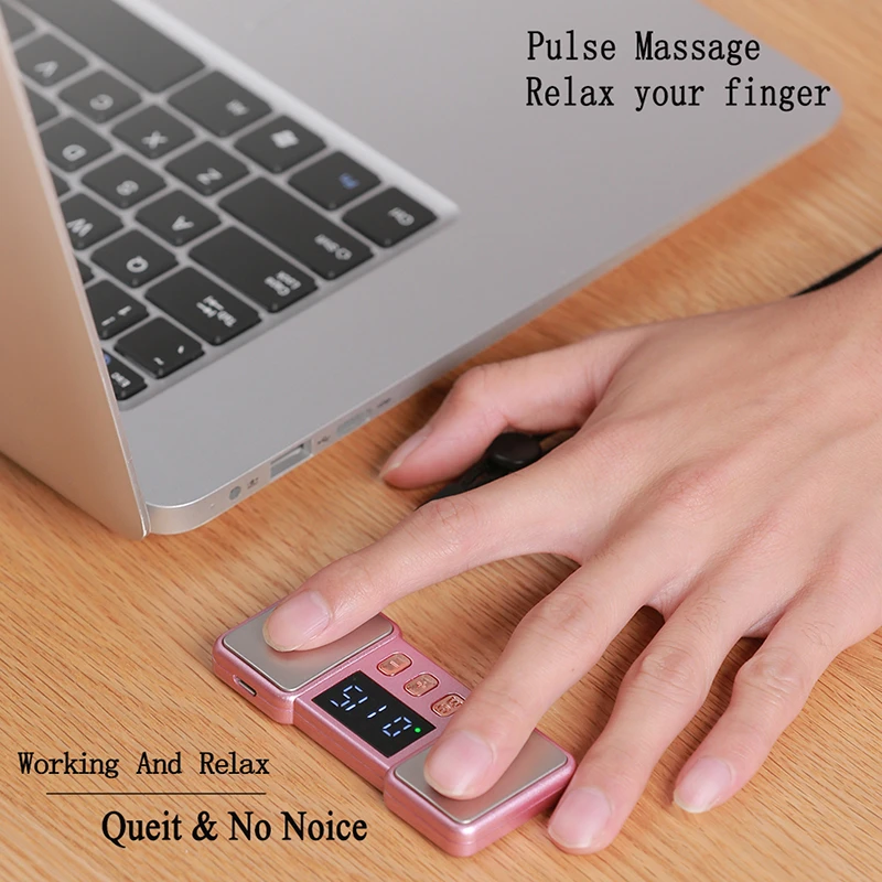 Mini Pulse Fingertip Massager Portable Electric Micro-current Finger ...
