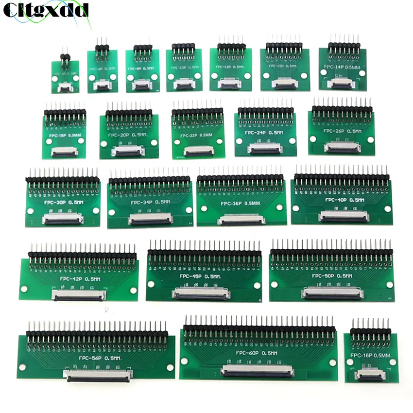 1pcs FPC/FFC Adapter Board 0.5mm To 2.54mm Connector Double Row Straight Needle 4/6/8/10/12/14 ...
