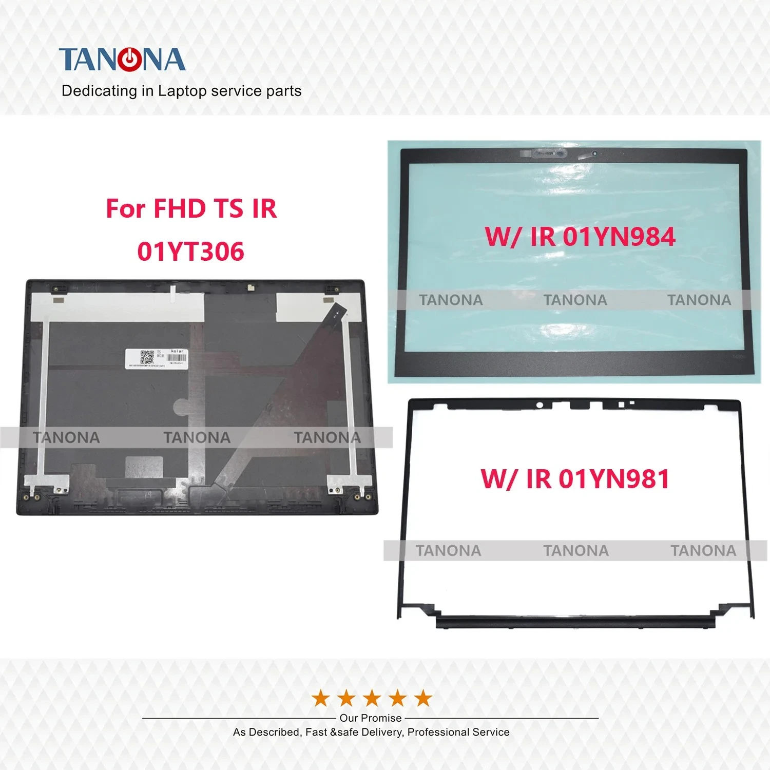 New 01YT306 01YN984 01YN981 Blk for ThinkPad T480S Laptop LCD Back ...