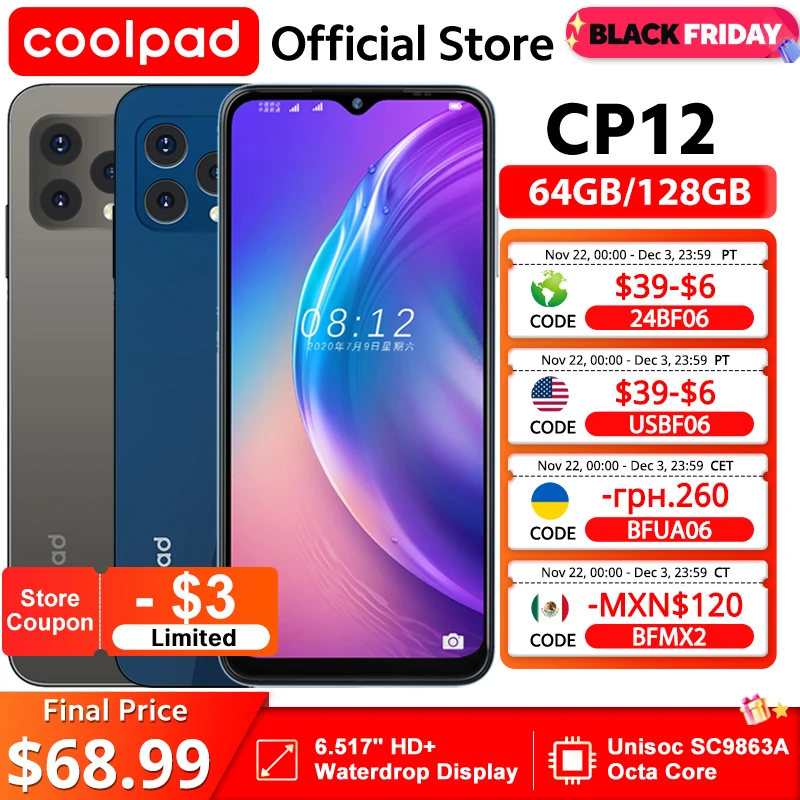 Global-Version-coolpad-CP12-Smartphone-6-517-Waterdrop-Display-Octa-Core-Powerful-Processor-13MP ...