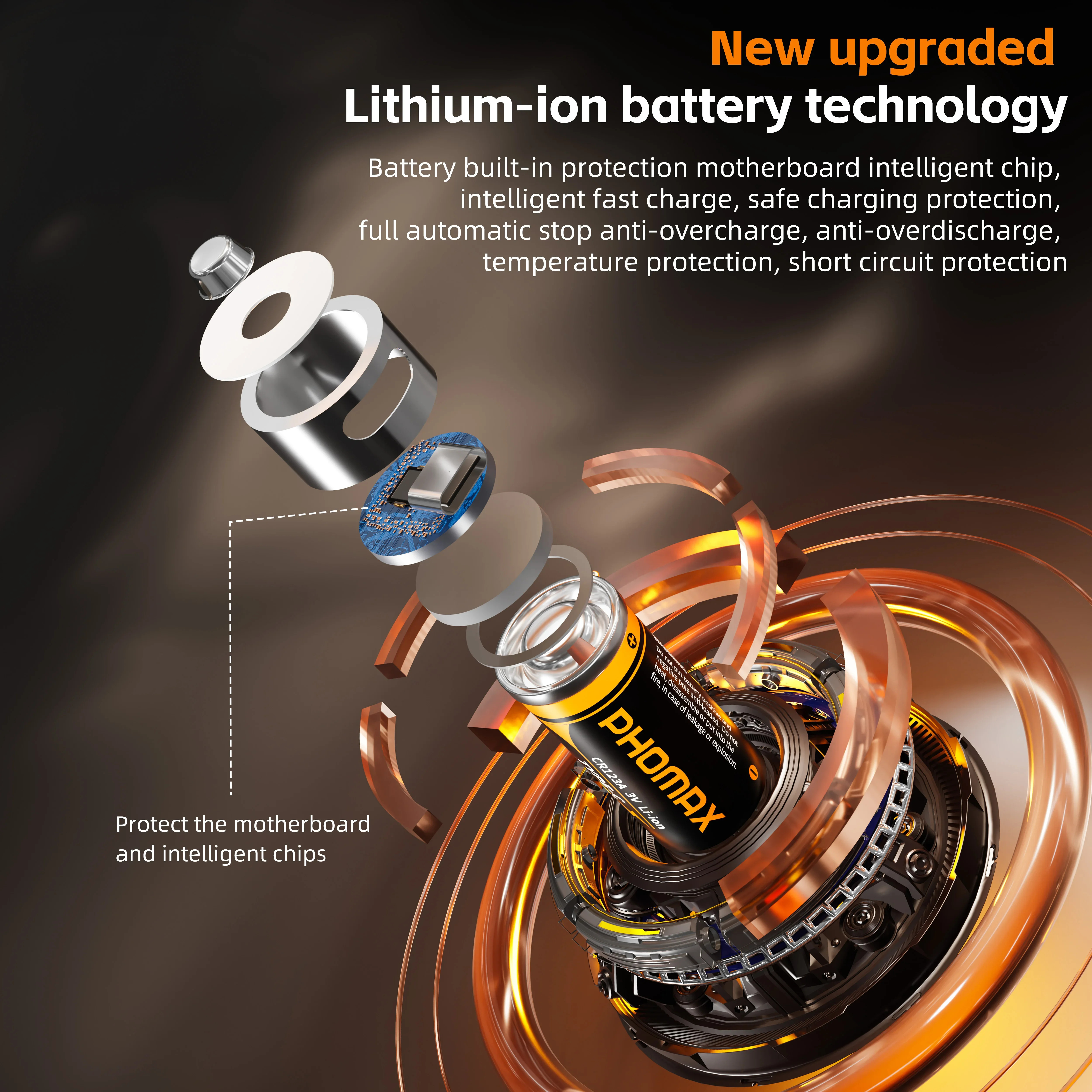 PHOMAX PHO-CR123A 3V Li-ion-2200mWh перезаряжаемая батарея | AliExpress