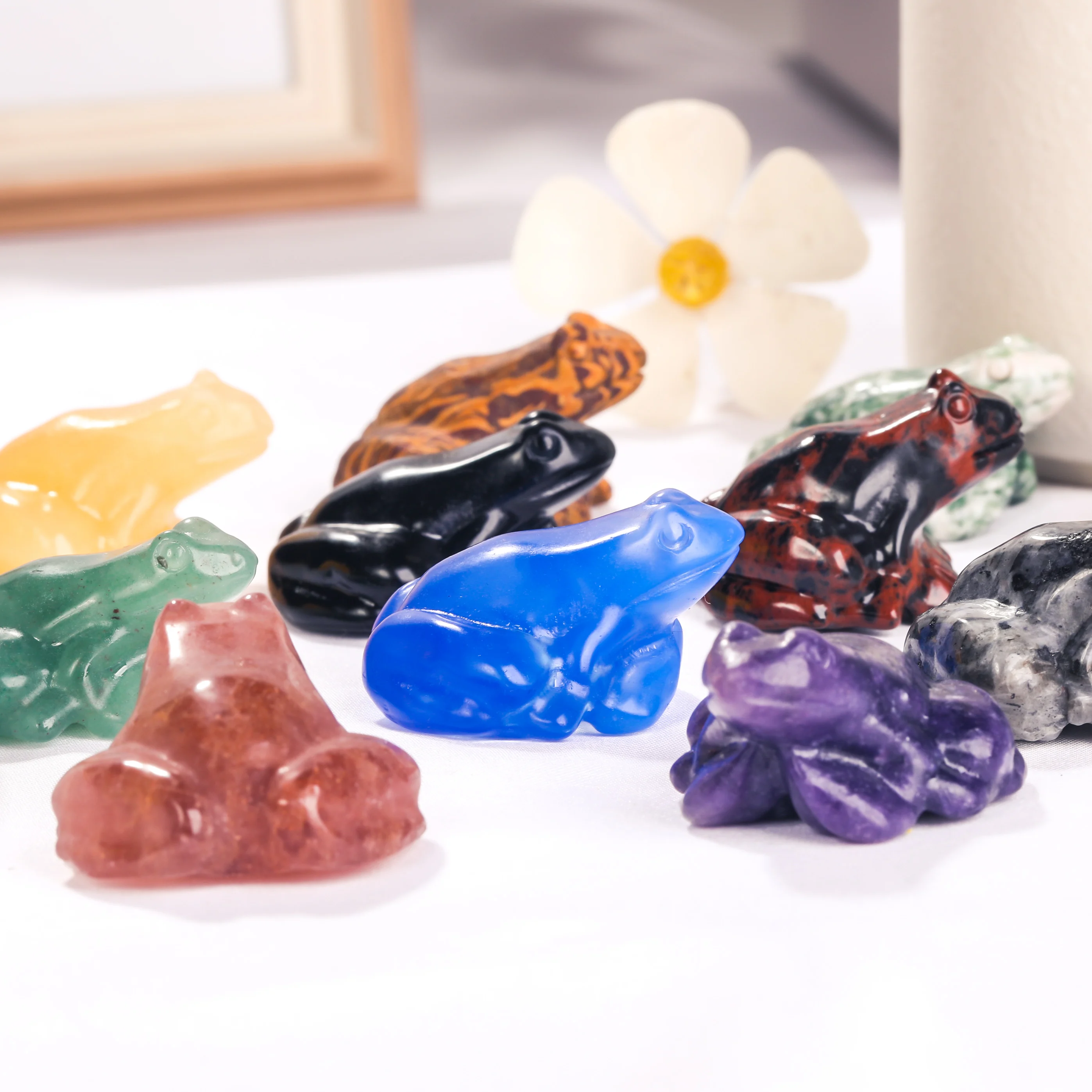 Carved Gemstone Animal Figurines