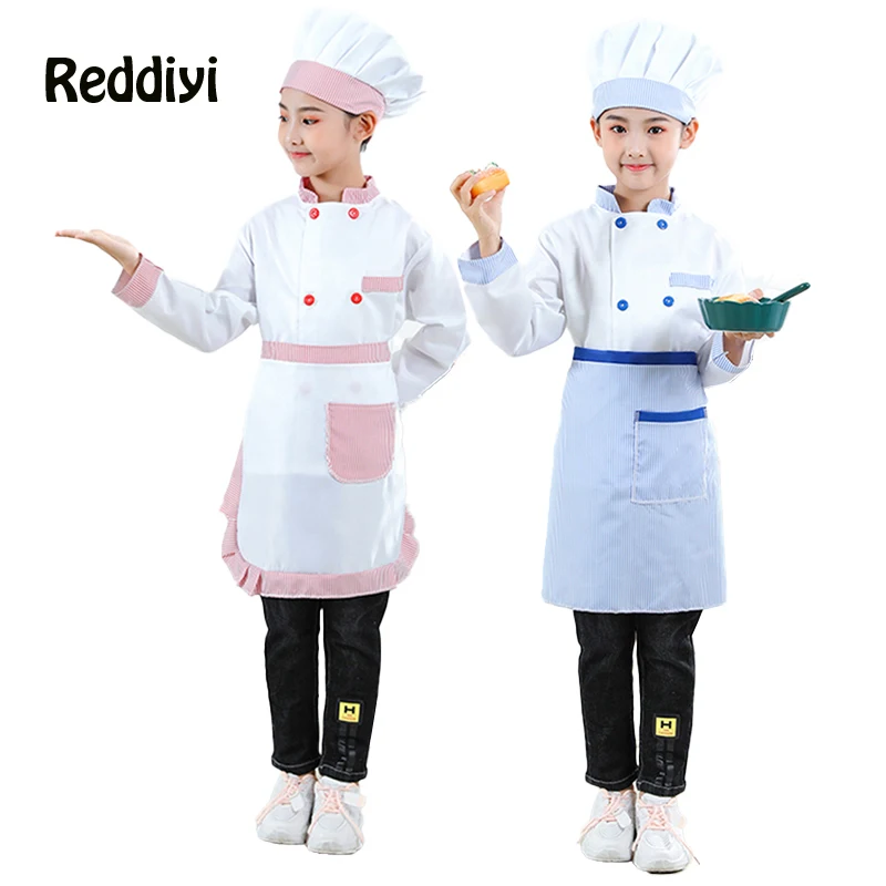 Kid-Costume-for-Chef-Uniform-Jacket-Hat-Aprone-Children-Cosplay-Kitchen ...