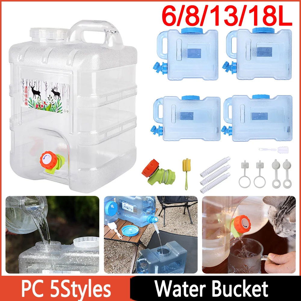 Camping-Bucket-Water-Storage-Portable-Water-Tank-Container-10L-with ...