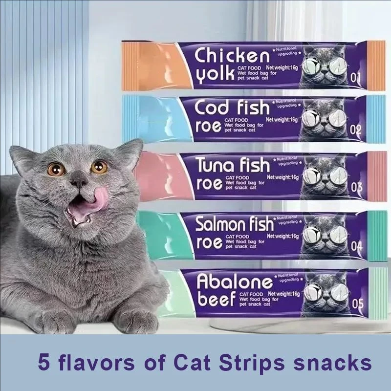 10pcs Strips Pet Snacks Cat Strips Young Cat Wet Food Pack Cat Liquid ...