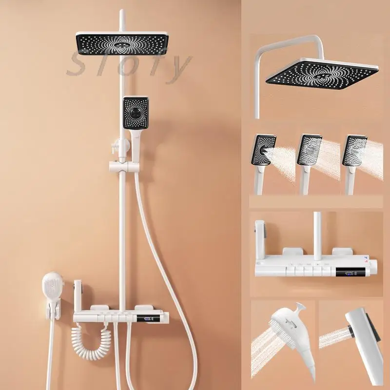 Sistema-de-ducha-de-lluvia-de-ba-o-fr-o-y-caliente-termost-tico ...