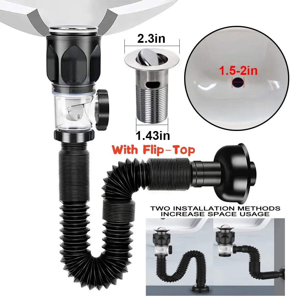 Universal-Flip-Top-Kitchen-Sink-Drain-Retractable-Deodorizing-Filter ...