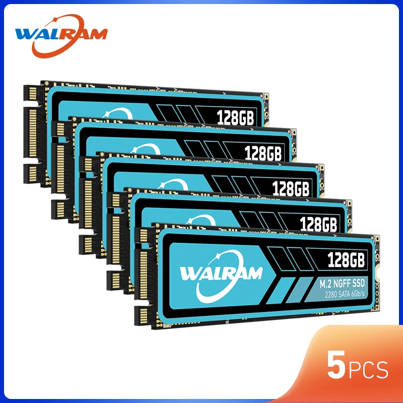 5pcs WALRAM M.2 SSD NGFF 128GB 256GB 512gb 1TB M2 2280 SATA3 노트북 데스크탑 용 내부 솔리드 스테이트 드라이브 하드 디스크 ...