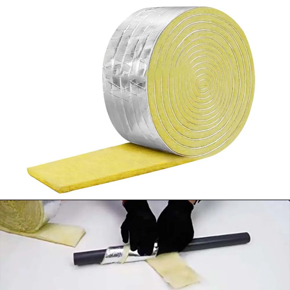 32.8 Feet Foiled Back Fiberglass Pipe Insulation Wrap For Outdoor ...