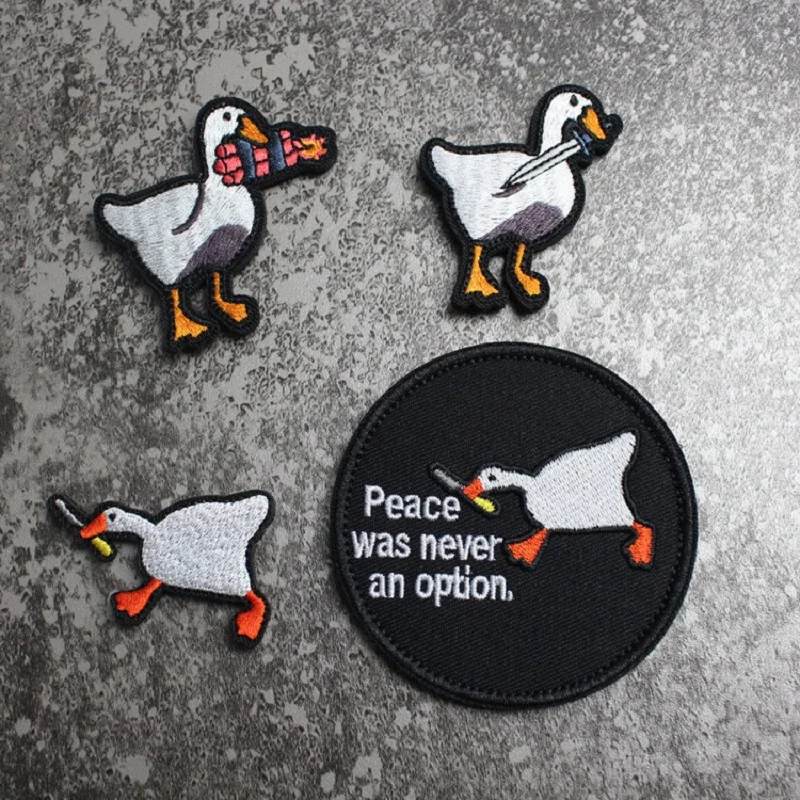 Cute-Cartoon-Series-Embroidered-Big-Goose-with-Knife-Personality ...