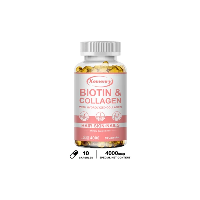 Xemenry Biotin Pro Protein Supplement Capsules, Collagen Protein ...