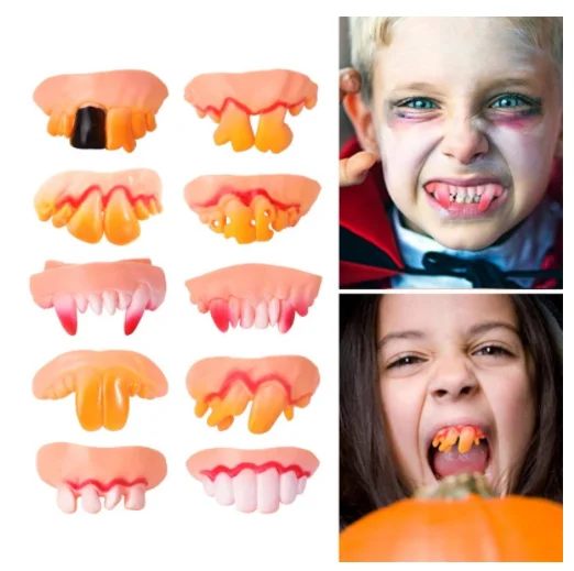 10-Pairs-Vampire-Teeth-Fangs-Dentures-Props-Halloween-Costume-Props ...