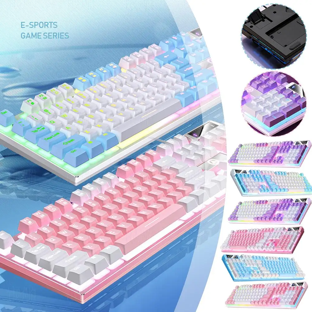 104-Keys-Gaming-Keyboard-Wired-Keyboard-Color-Matching-Backlit ...