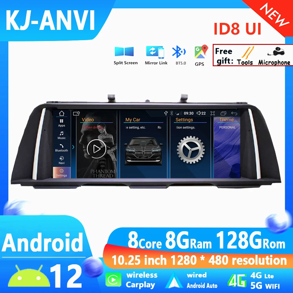 Android 12 For Bmw 5 Series F10 F11 2011 - 2017 Radio Car Stereo Auto Cic Nbt System Video ...