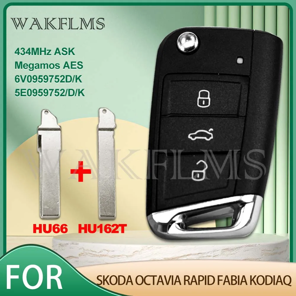 For Mqb Remote Key Fob 2016 2017 2018 2019 2020 2021 Skoda Octavia Rapid Fabia Kodiaq 433mhz Aes Id88 Chip Car Key AliExpress