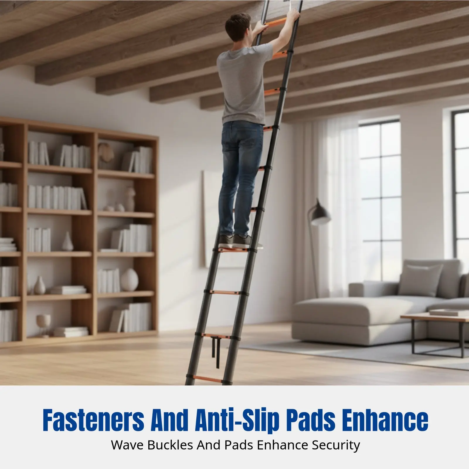 Multi-Functional Telescopic Ladder, Thickened Aluminum Alloy, Portable ...