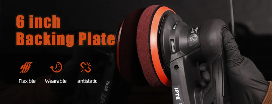 SPTA Multi Hole 6 Inch Hook & Loop DA Sander & Polisher Backing Plate ...