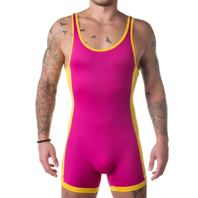 Solid Color Classic Style Wrestling Singlet Bodysuit Leotard Outfit ...
